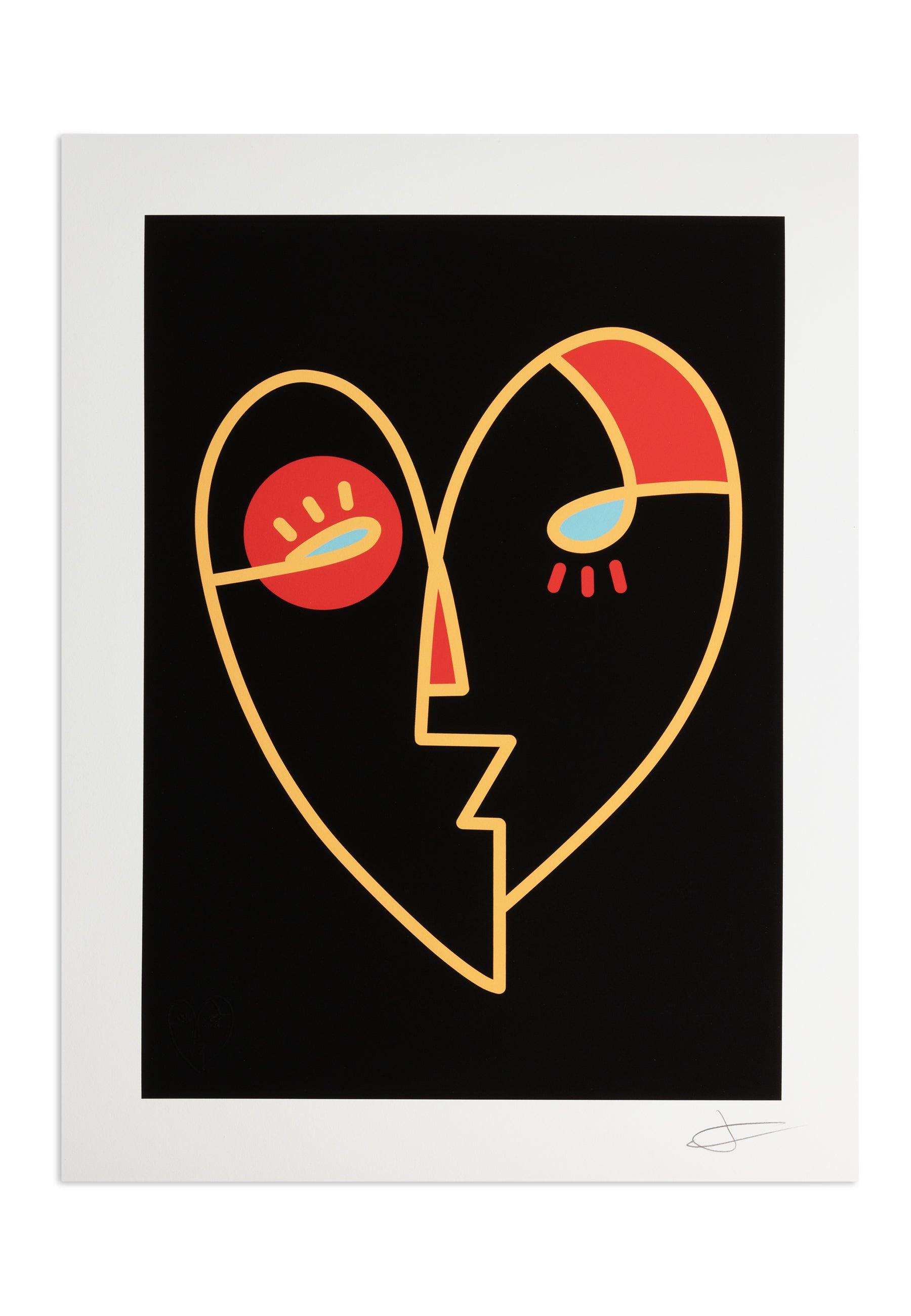 Line Art Heart Black Artprint – Collect The Label